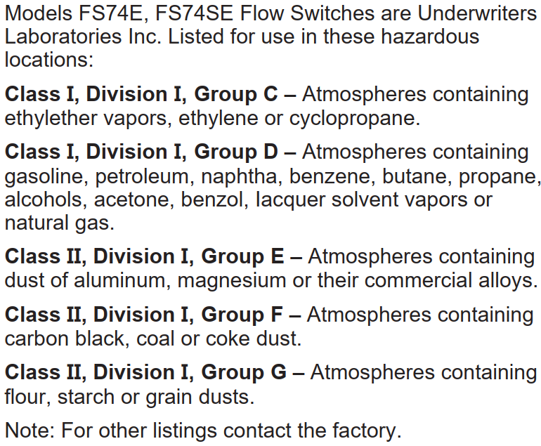 Flow Switches – Steam Specialty
